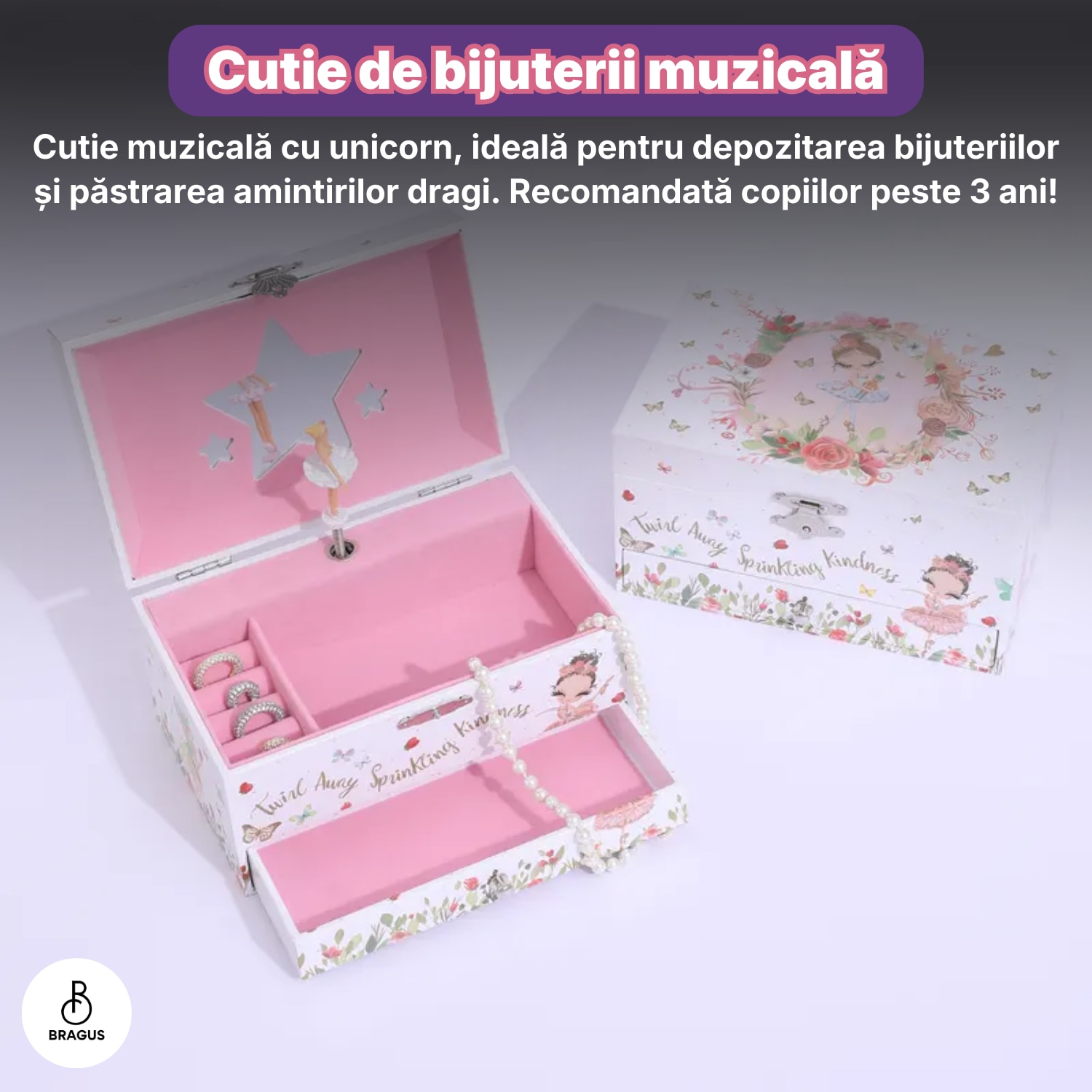 Cutie Muzicala, BRAGUS, Cutie Magica Muzicala cu Balerina Rotativa ...