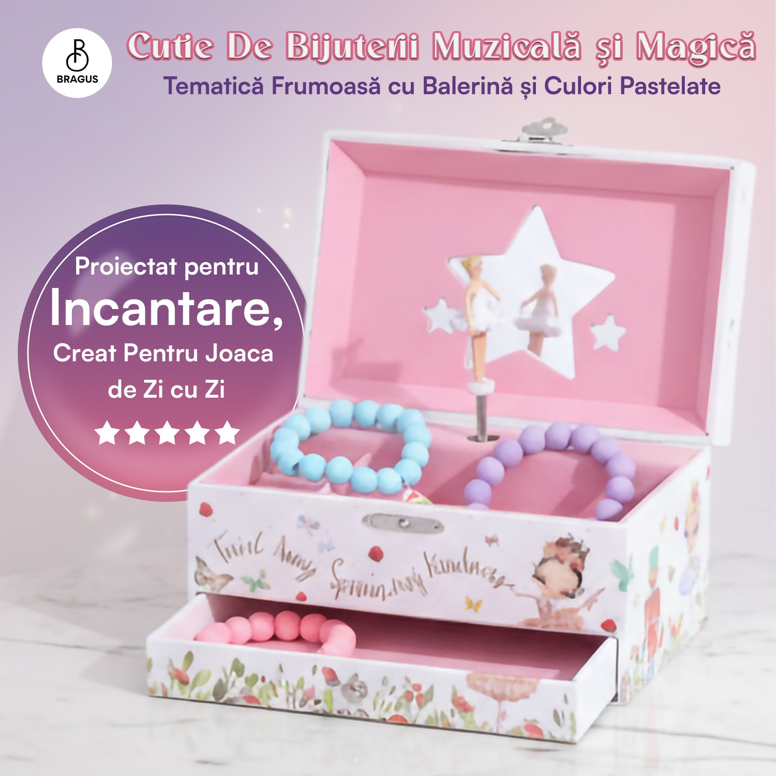 Cutie Muzicala, BRAGUS, Cutie Magica Muzicala cu Balerina Rotativa ...