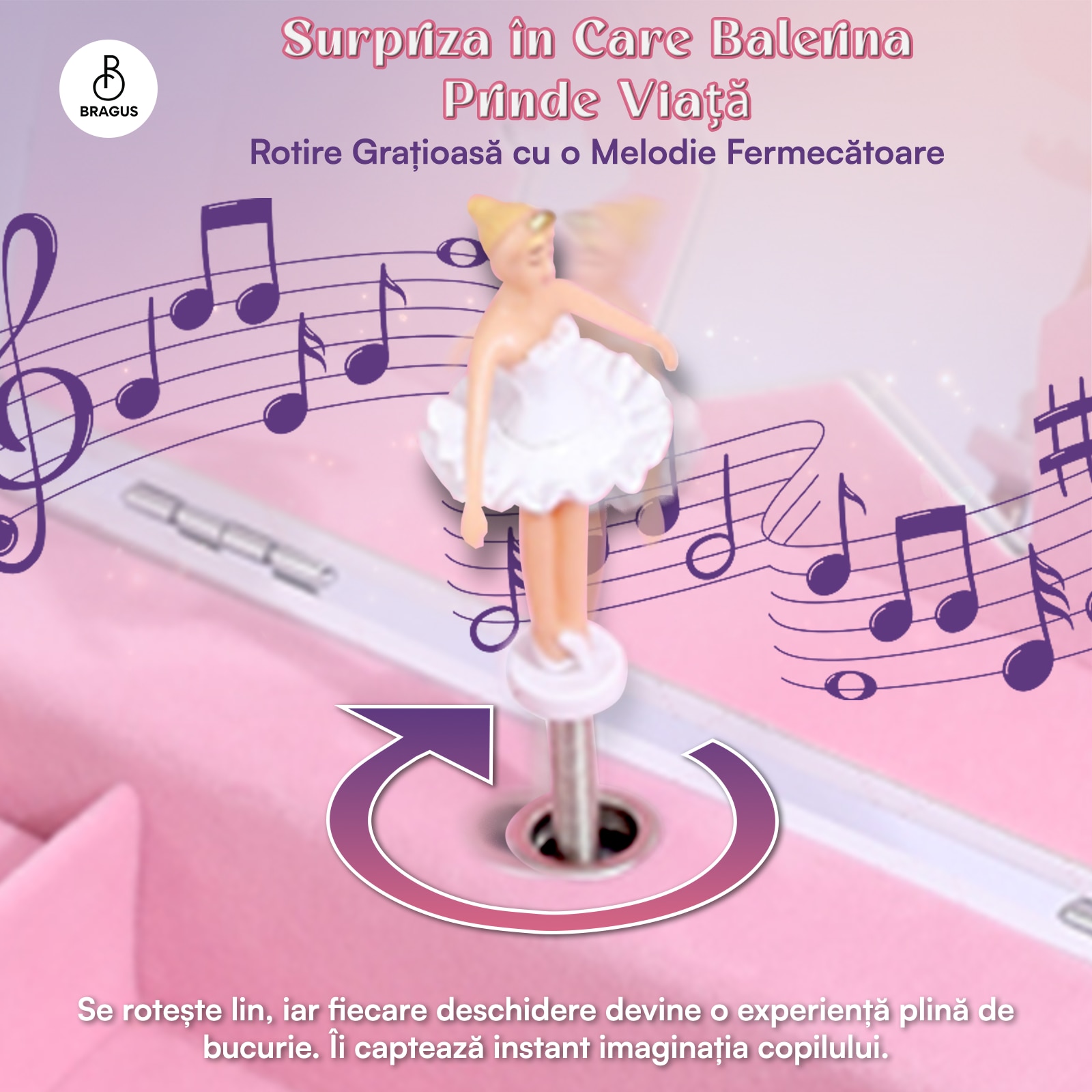 Cutie Muzicala, BRAGUS, Cutie Magica Muzicala cu Balerina Rotativa ...