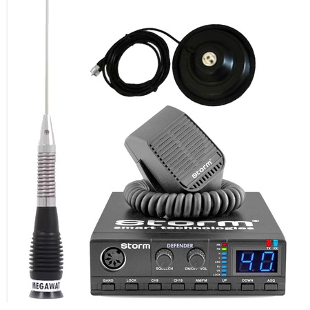 Kit Statie Radio Storm Defender PRO 2023 MSR ASQ + Antena CB Megawat ML ...