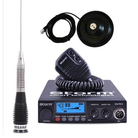 Kit Statie Radio Storm Matrix PRO 2023 MSR 12/24V ASQ+ Antena CB ...