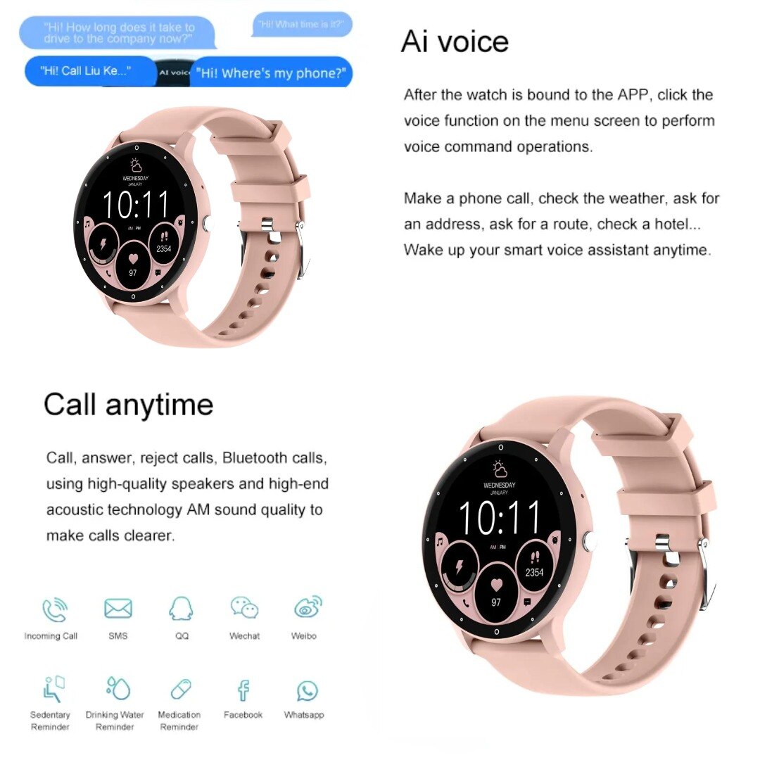 Ceas Smartwatch TU&YA ® WATCH Apel Bluetooth HD, 35mm Borderless Intens ...
