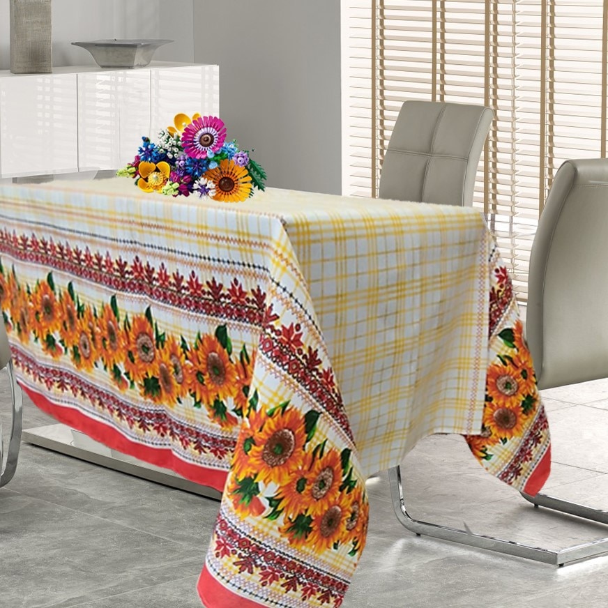 Fata de masa Rustic, 100% bumbac, cu motive traditionale, dimensiunea ...