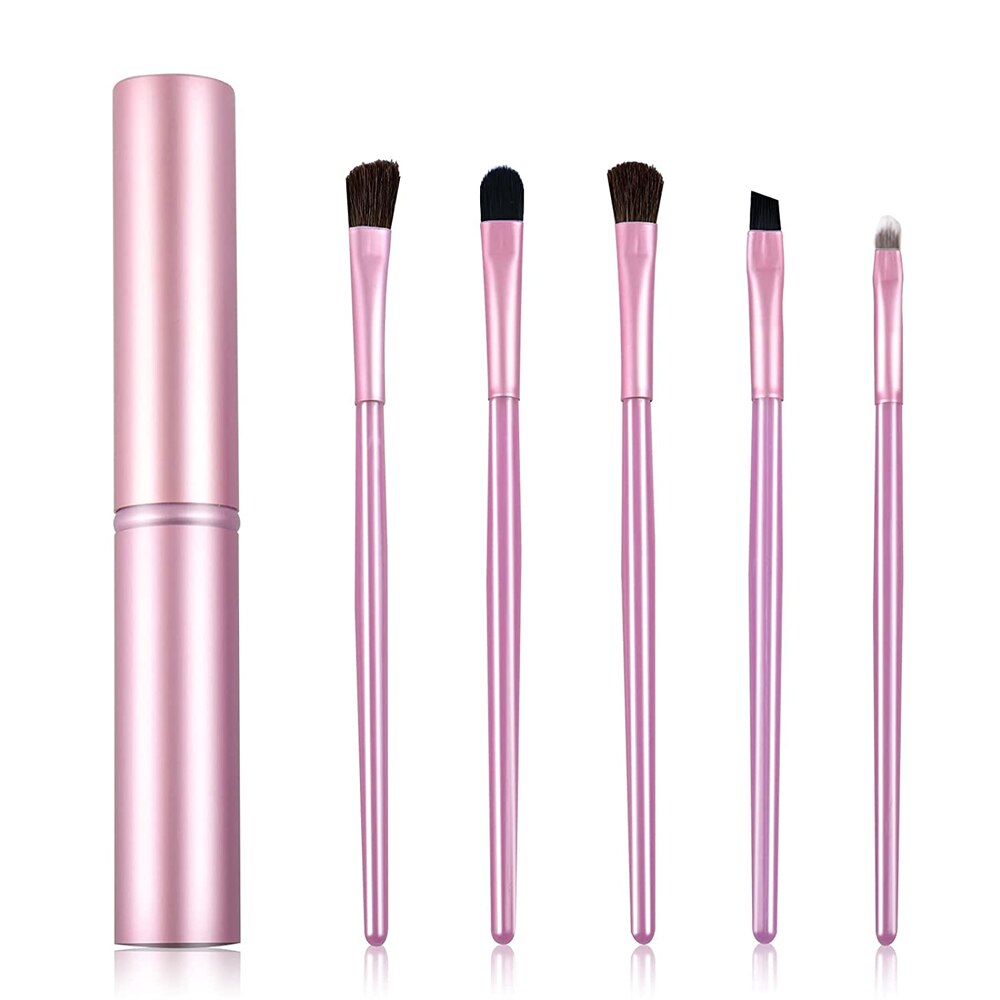 Set 5 pensule pentru machiaj, Cutie depozitare, Roz - eMAG.ro