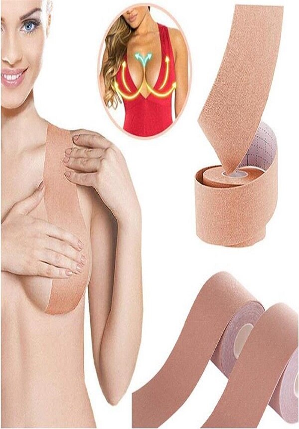 Banda adeziva pentru ridicare sani, Suport si modelare, eBA®, Bumbac/Elastan, Bej, adeziv ...