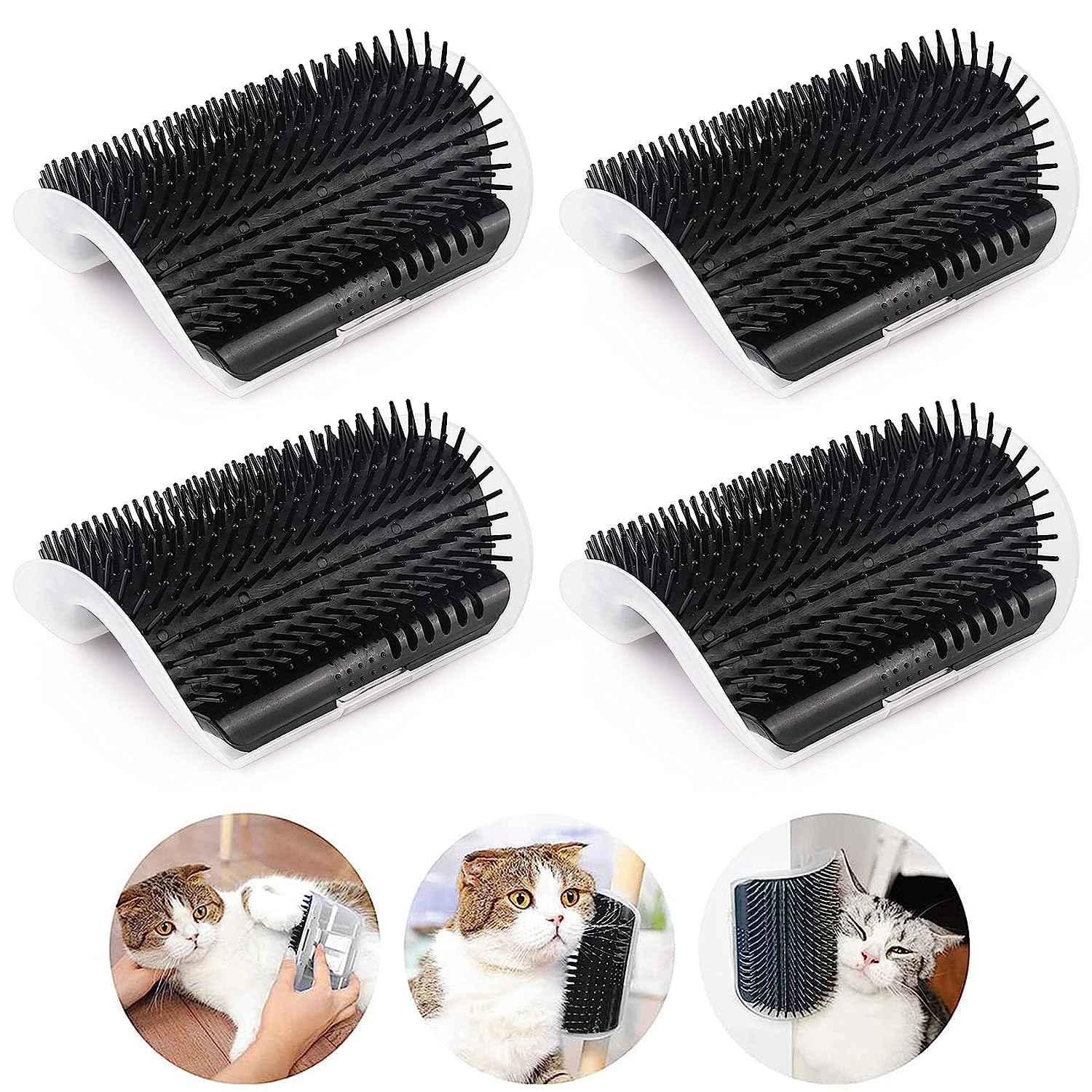 Set 4 perii de colt pentru auto-curatare pisici, Plastic ecologic ...