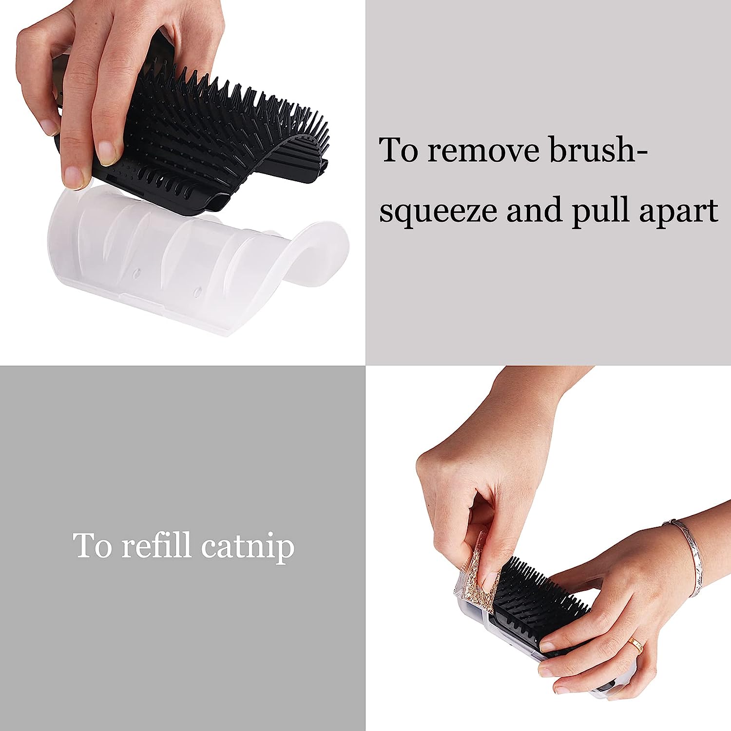 Set 4 perii de colt pentru auto-curatare pisici, Plastic ecologic ...