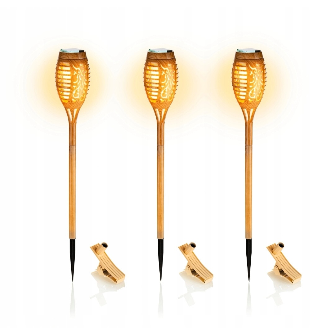 Stalpi solari de gradina cu suport pentru balcon, 3 piese - eMAG.ro