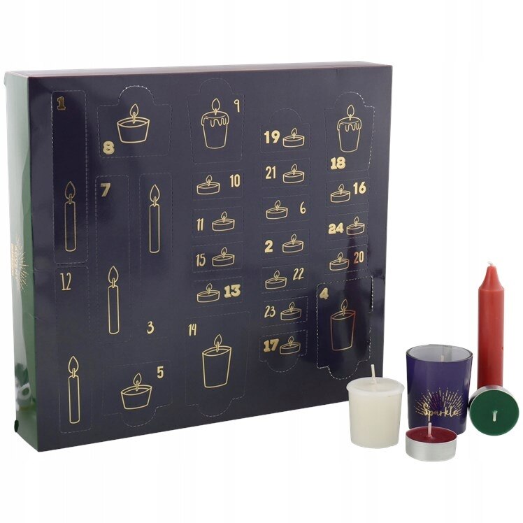 Calendar de Advent cu 24 de lumanari, 2022, Multicolor - eMAG.ro