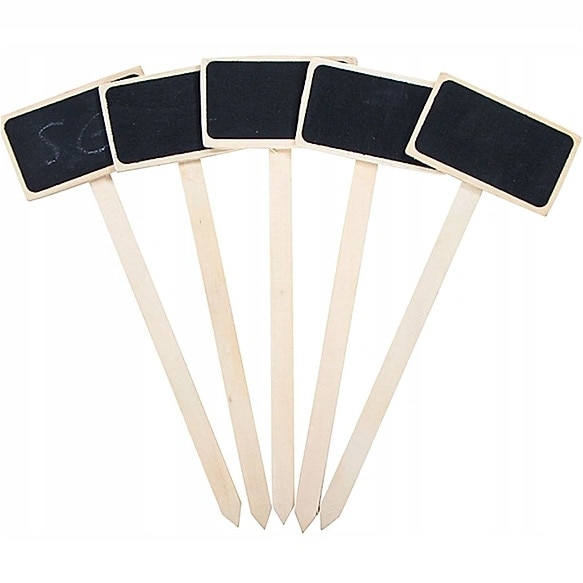 Set 5 tablite decorative pentru gradina, Lemn, Bej/Negru - eMAG.ro