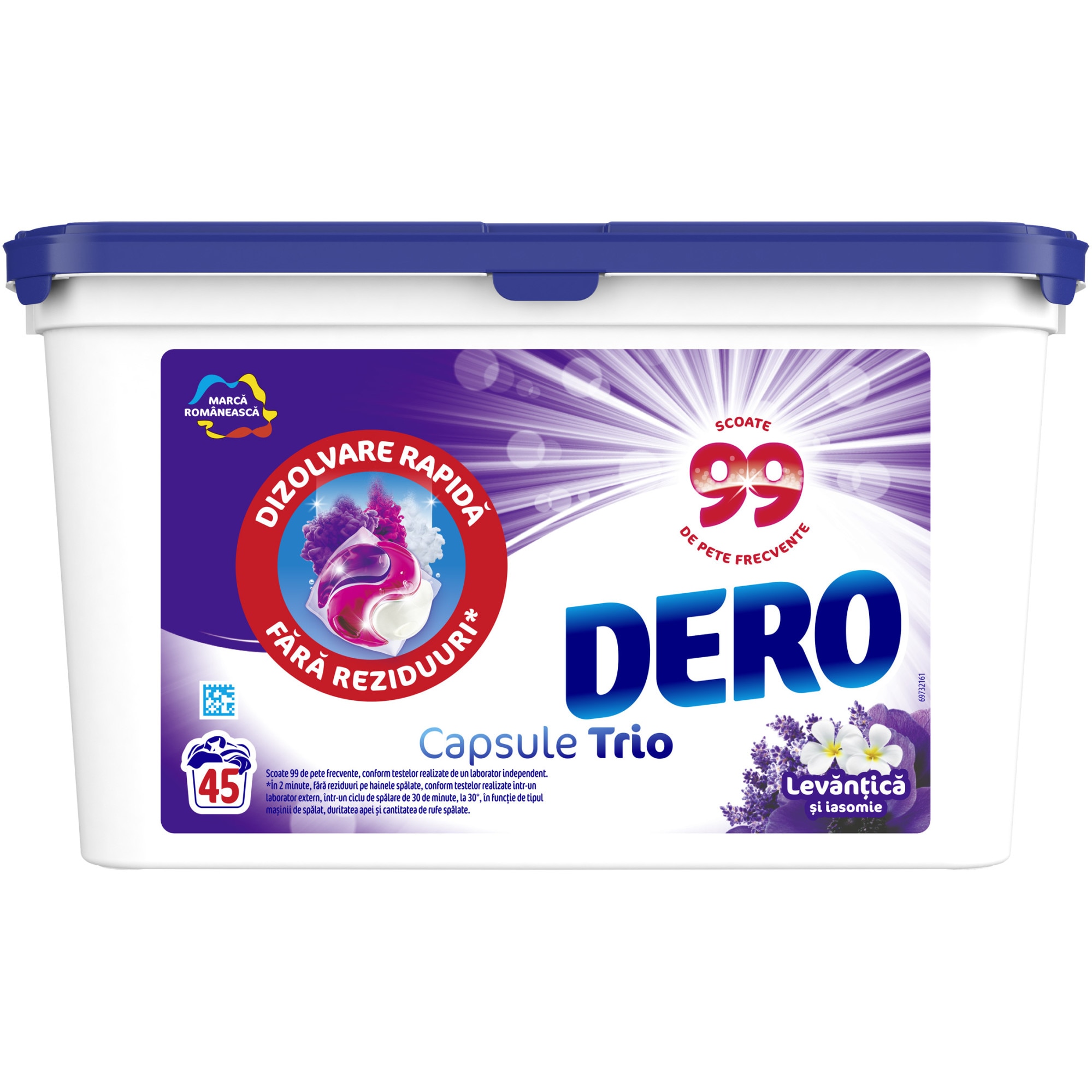 Detergent de rufe capsule Dero 2in1 Levantica 45 spalari - eMAG.ro