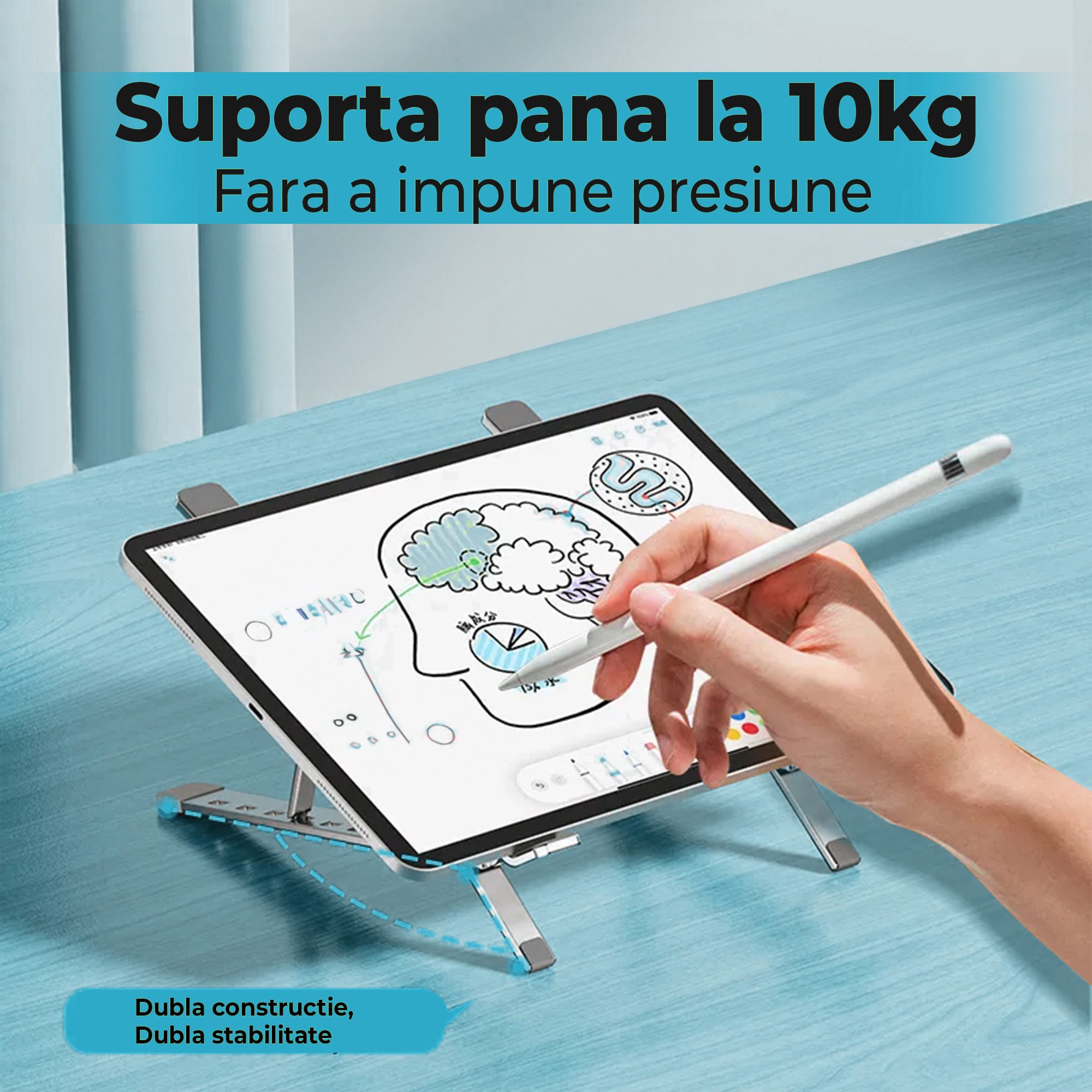 Suport laptop PadForce®, 9,6-17" inch, Picioare extensibile, Inaltime ...