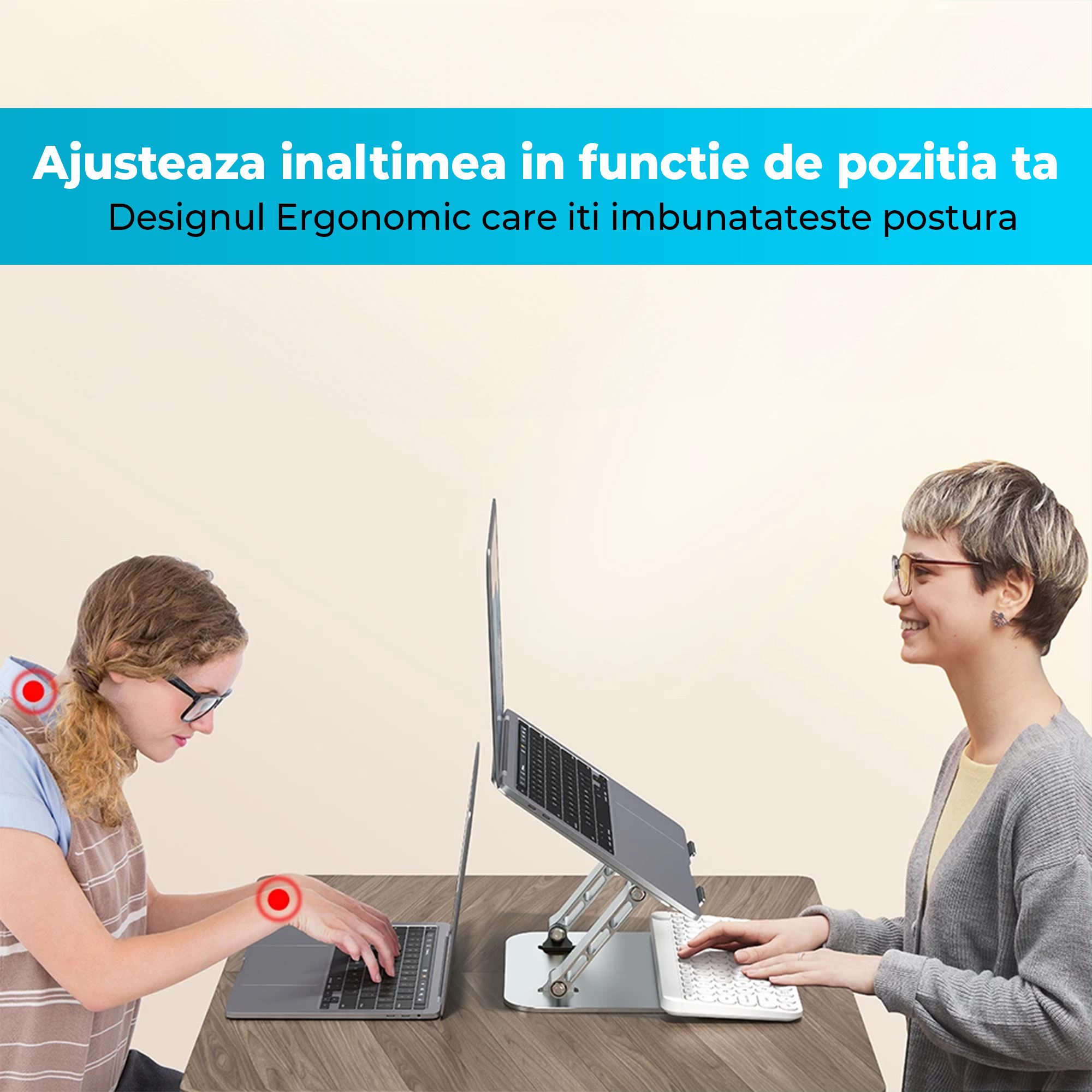 Suport laptop PadForce®, 9,6-17" inch, Inaltime reglabila, Portabil ...