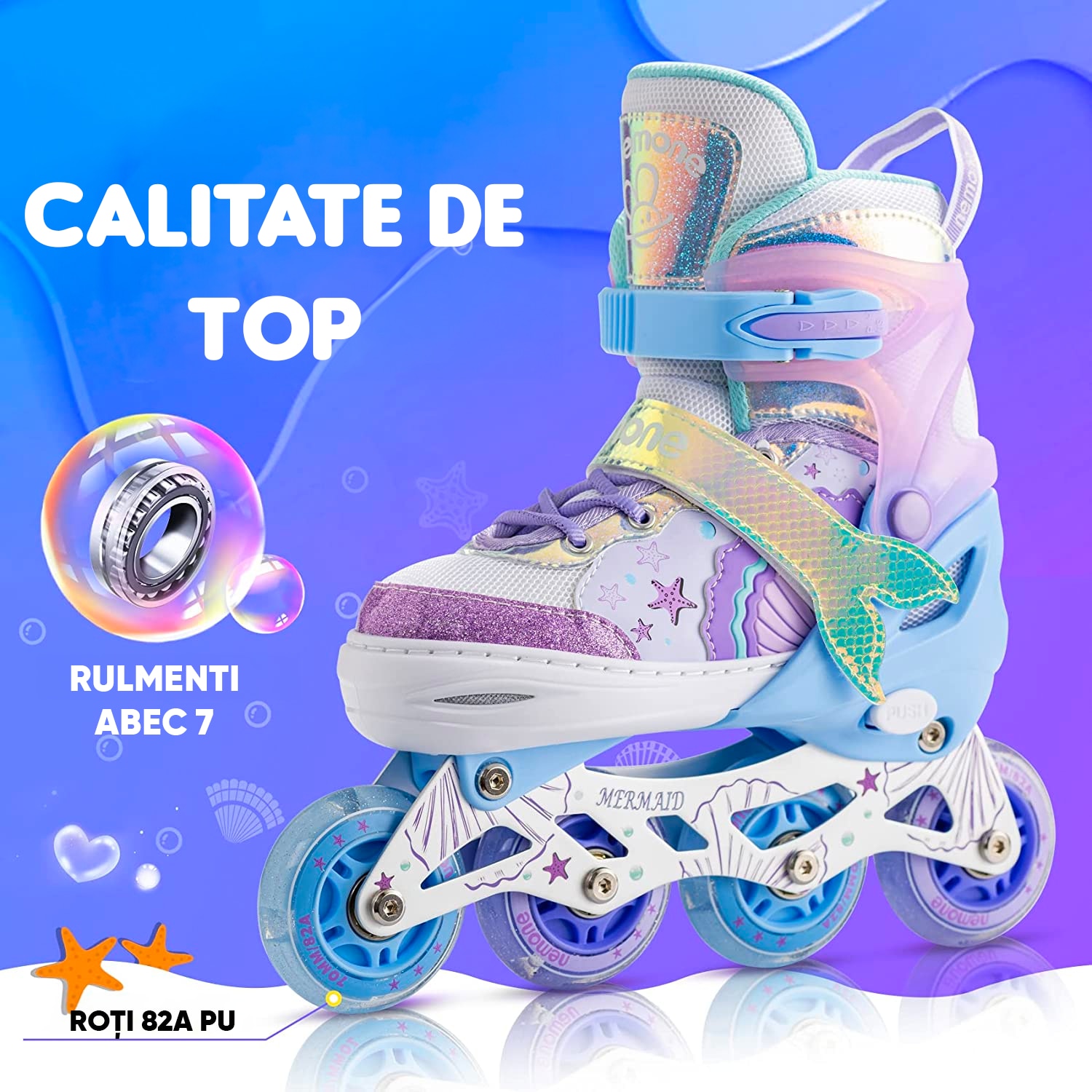 Регулируеми ролери за деца и възрастни светещи силиконови колела 4 колела в една линия лагери