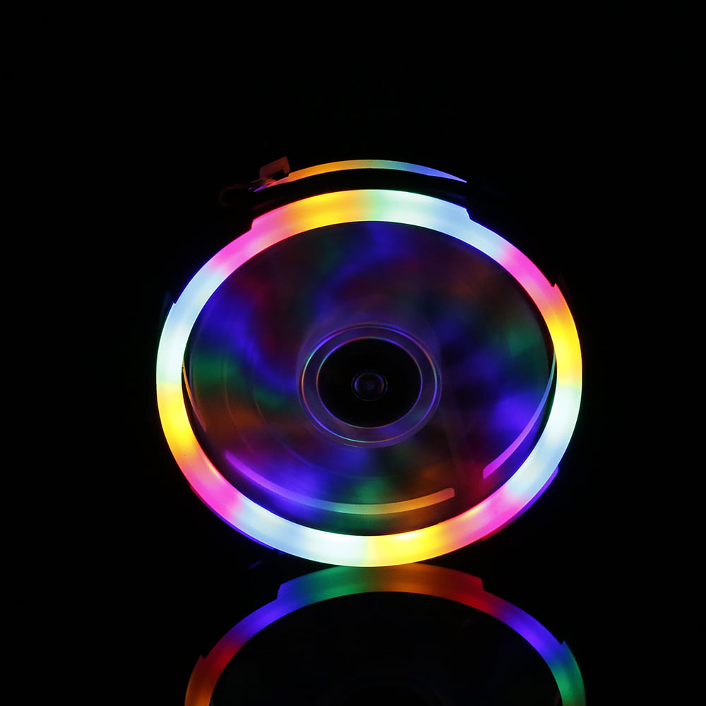 Set 3 ventilatoare RGB, 12 cm, Multicolor - eMAG.ro