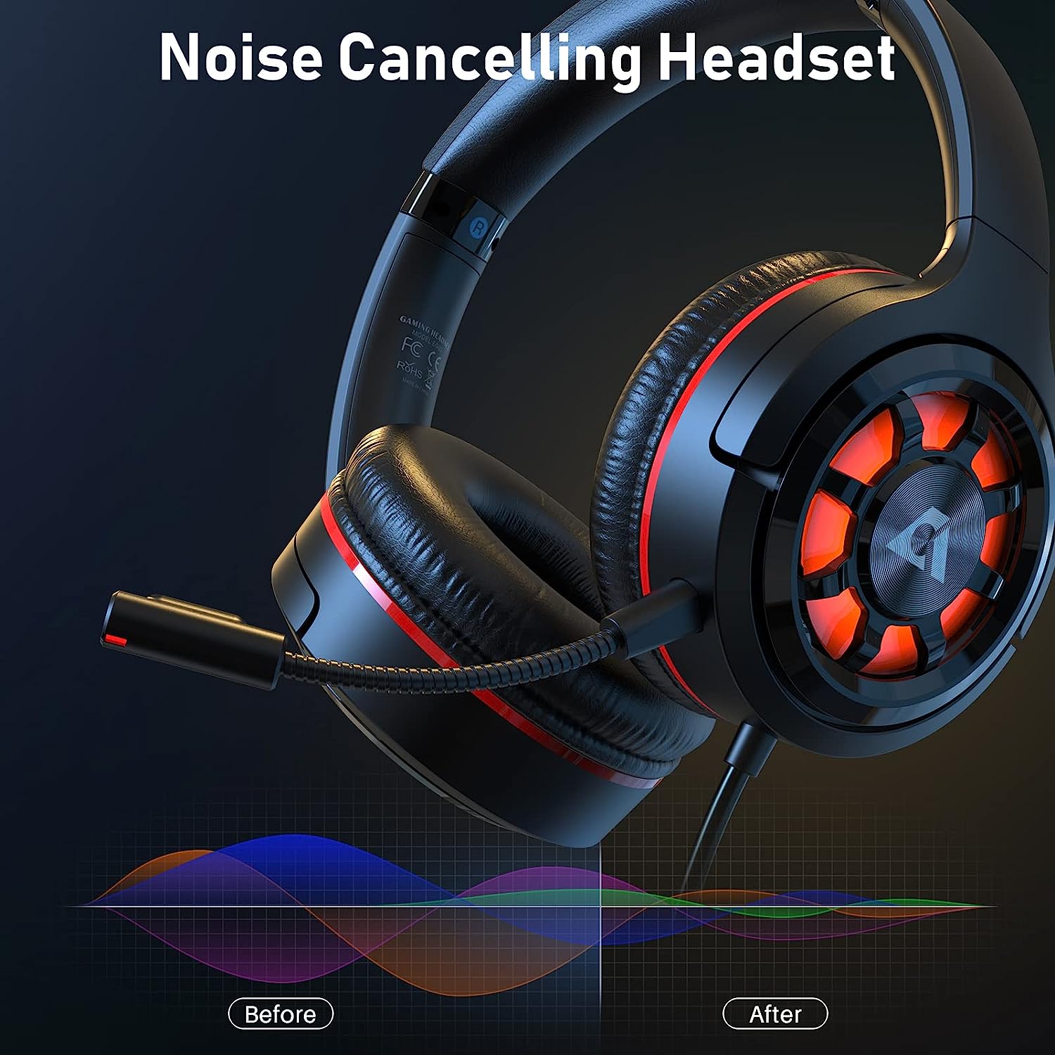 Casti de Gaming Ankbit USB RGB pentru PC cu sunet surround spatial 7.1 ...