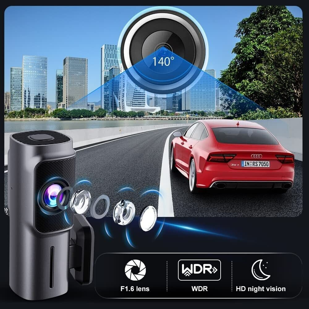 Camera de bord auto smart WiFi, MOGODA, 2.5K UHD, Aplicatie EMove ...