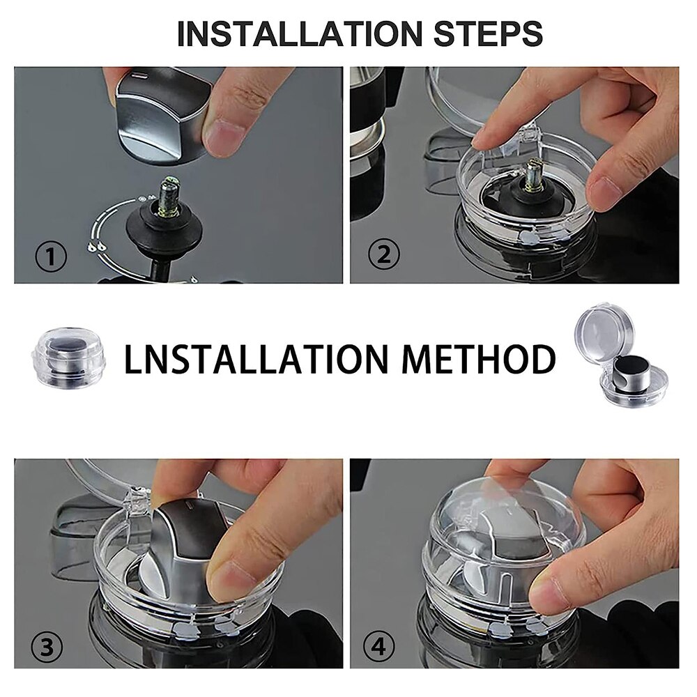 Set 6 capace butoane aragaz, GOGOU®, PC, pentru Bucataria de acasa ...