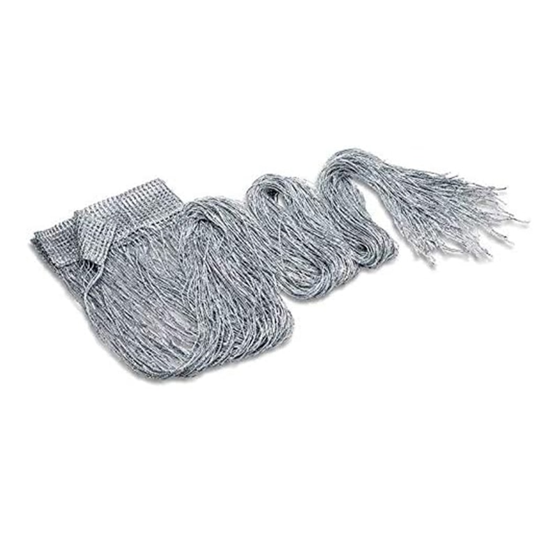 Perdea cu tiv lat Franjuri, GOGOU®, poliester, 1M X 2M, Argintiu - eMAG.ro