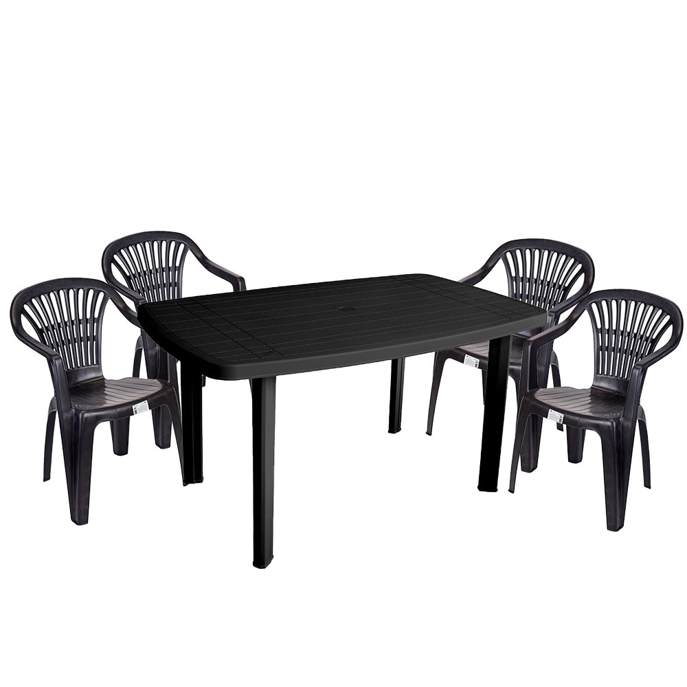 Set mobilier de gradina Parla 4 persoane - Antracit - eMAG.ro