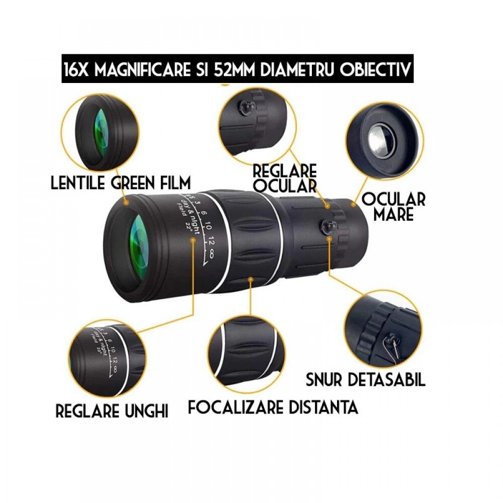 Monoclu 16 zoom x 52 mm - eMAG.ro