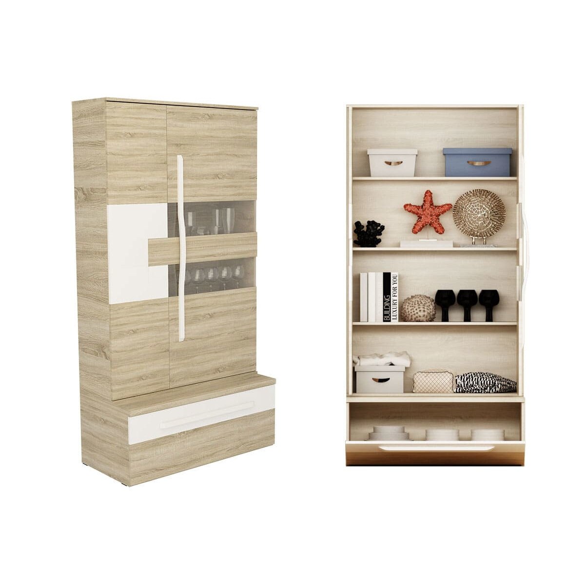 Living Modular Leganza, Configuratia C5, Sonoma/Alb L 277.5 x A 53.2 x ... Living Modular Leganza, Configuratia C5, Sonoma/Alb L 277.5 x A 53.2 x ...