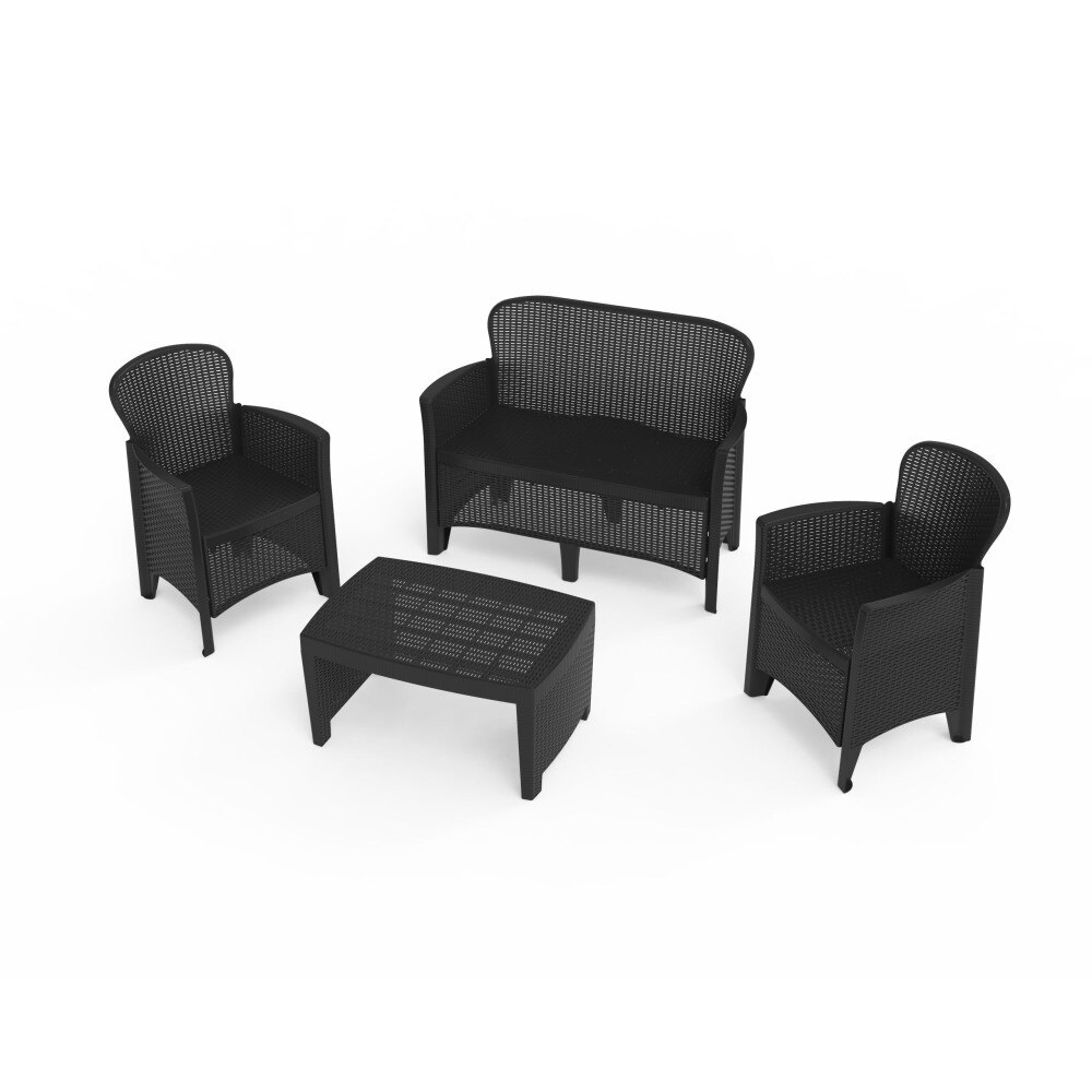 Set mobilier de gradina Gorin 4 persoane Antracit - eMAG.ro