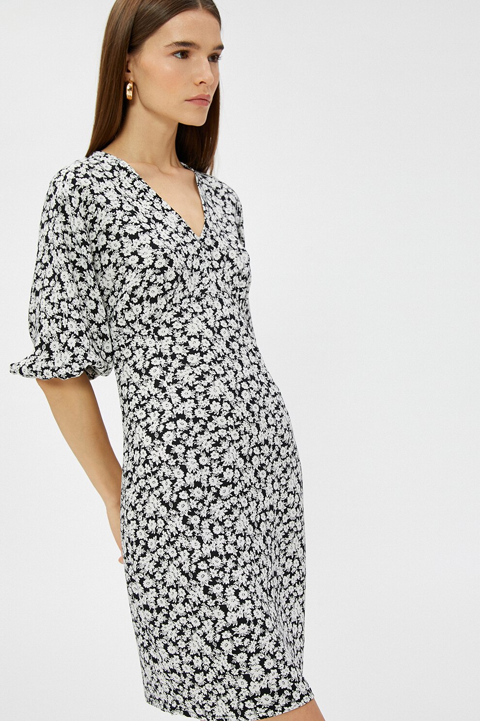 KOTON, Rochie cu model si decolteu in V - eMAG.ro