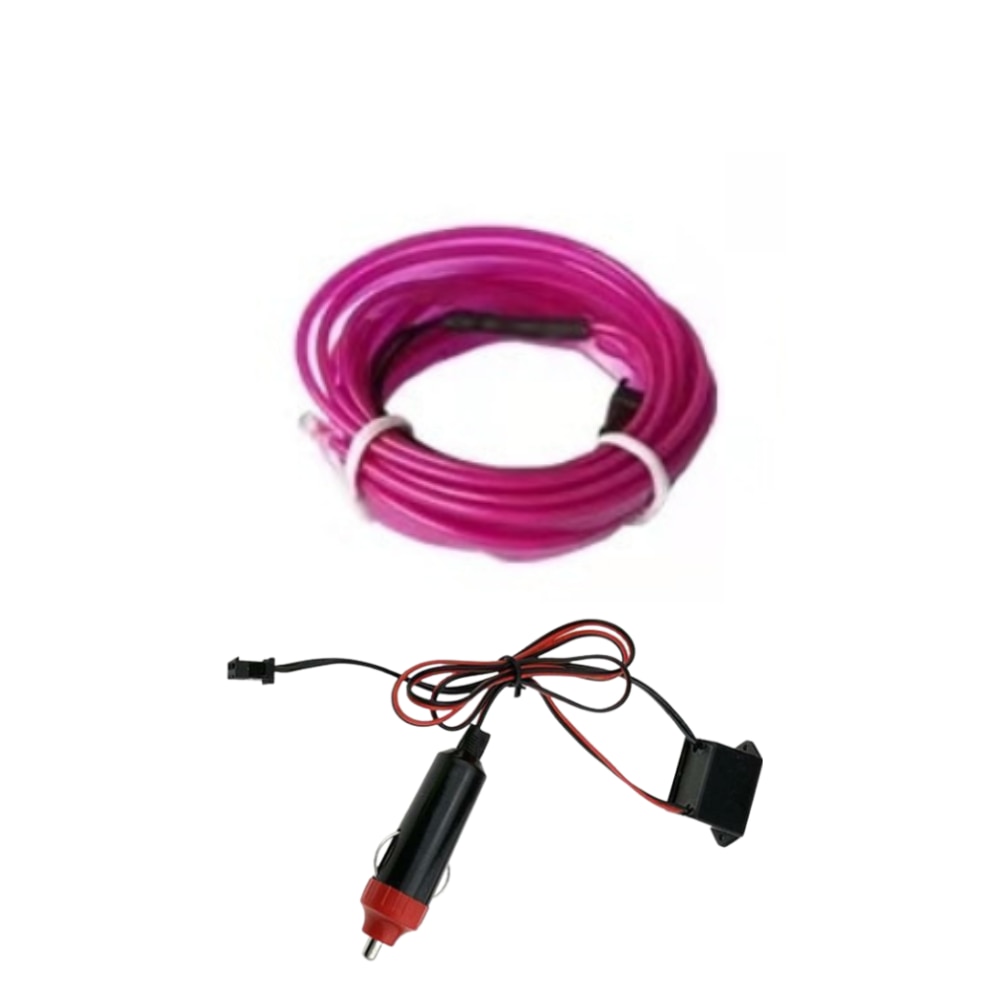 Banda neon auto, flexibila, 12V, LED 2m, mov - eMAG.ro