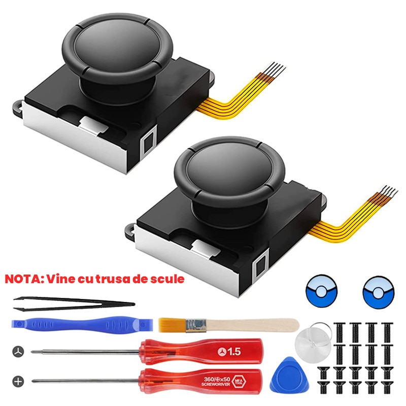 Set 2 joystick-uri Joycon, Sundiguer, pentru Nintendo Switch, Negru ...