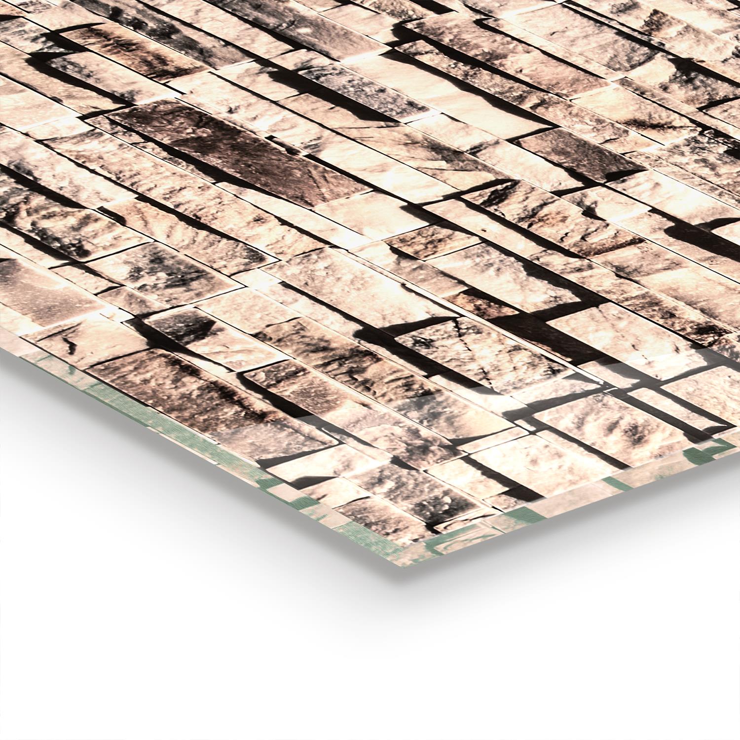 Panou decorativ, Wallfluent, Sticla, Caramida Din Piatra Naturala ...