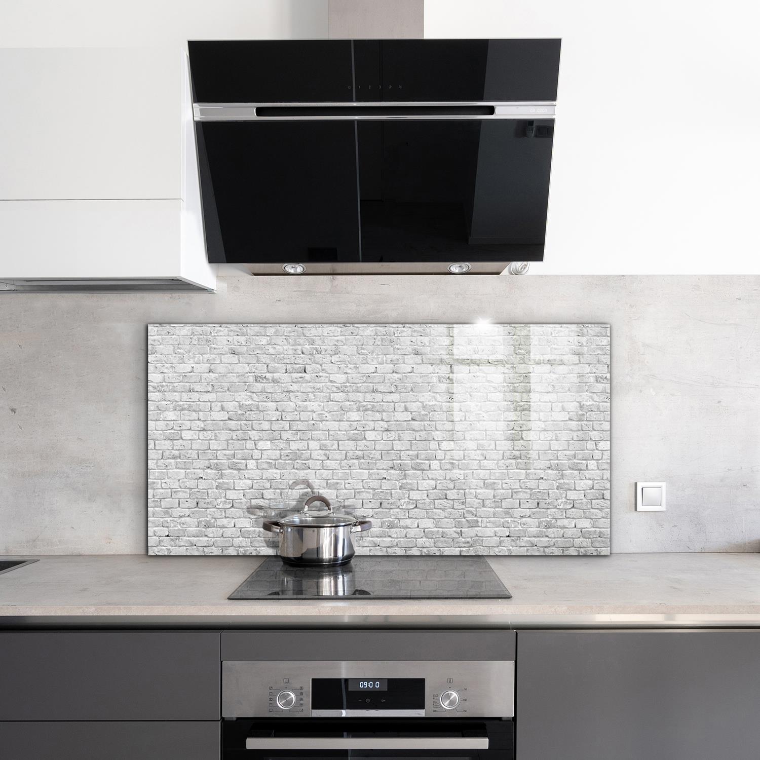 Panou decorativ, Wallfluent, Sticla, Piatra Naturala Caramida Gri ...