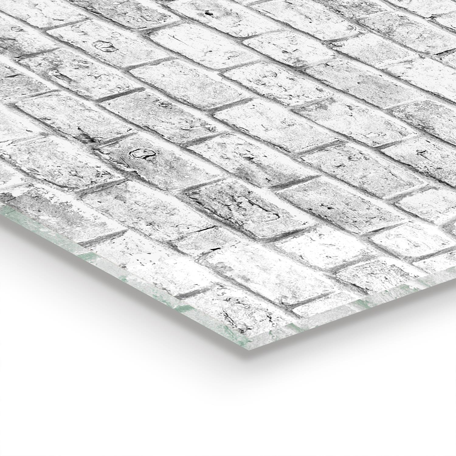 Panou decorativ, Wallfluent, Sticla, Piatra Naturala Caramida Gri ...