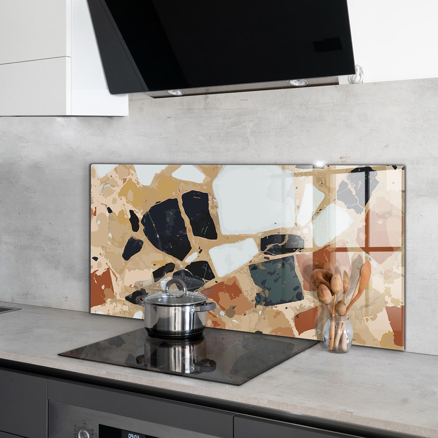 Panou decorativ, Wallfluent, Sticla, Piatra Naturala Terrazzo ...