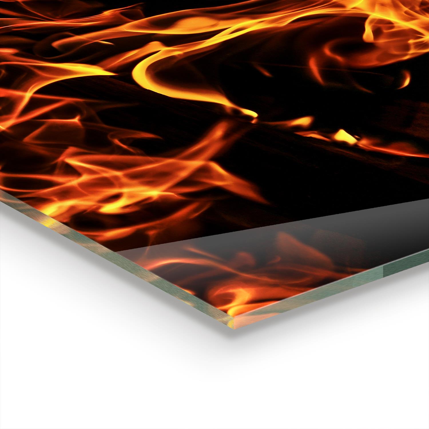 Panou decorativ, Wallfluent, Sticla, Foc De Tabara Cu Flacari Fierbinti ...