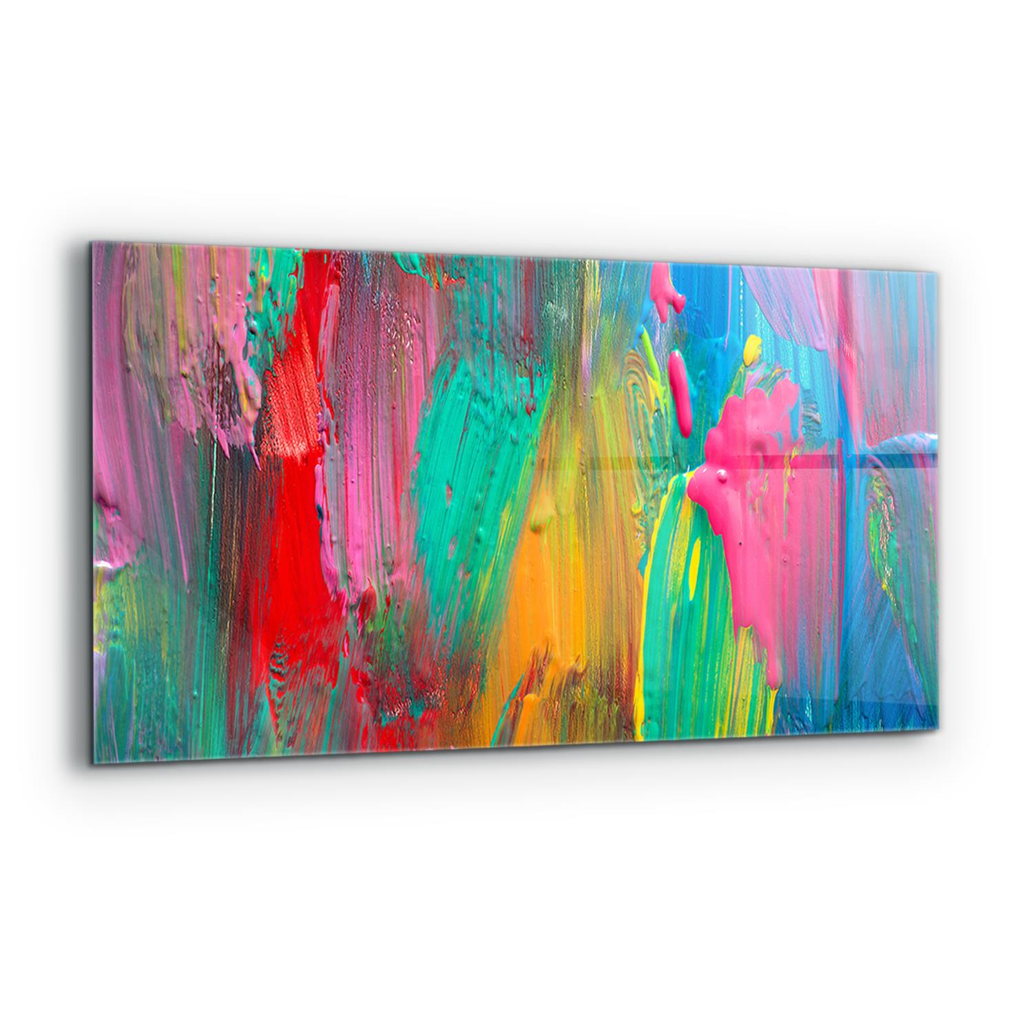 Panou decorativ, Wallfluent, Sticla, Textura Vopsea Colorata ...