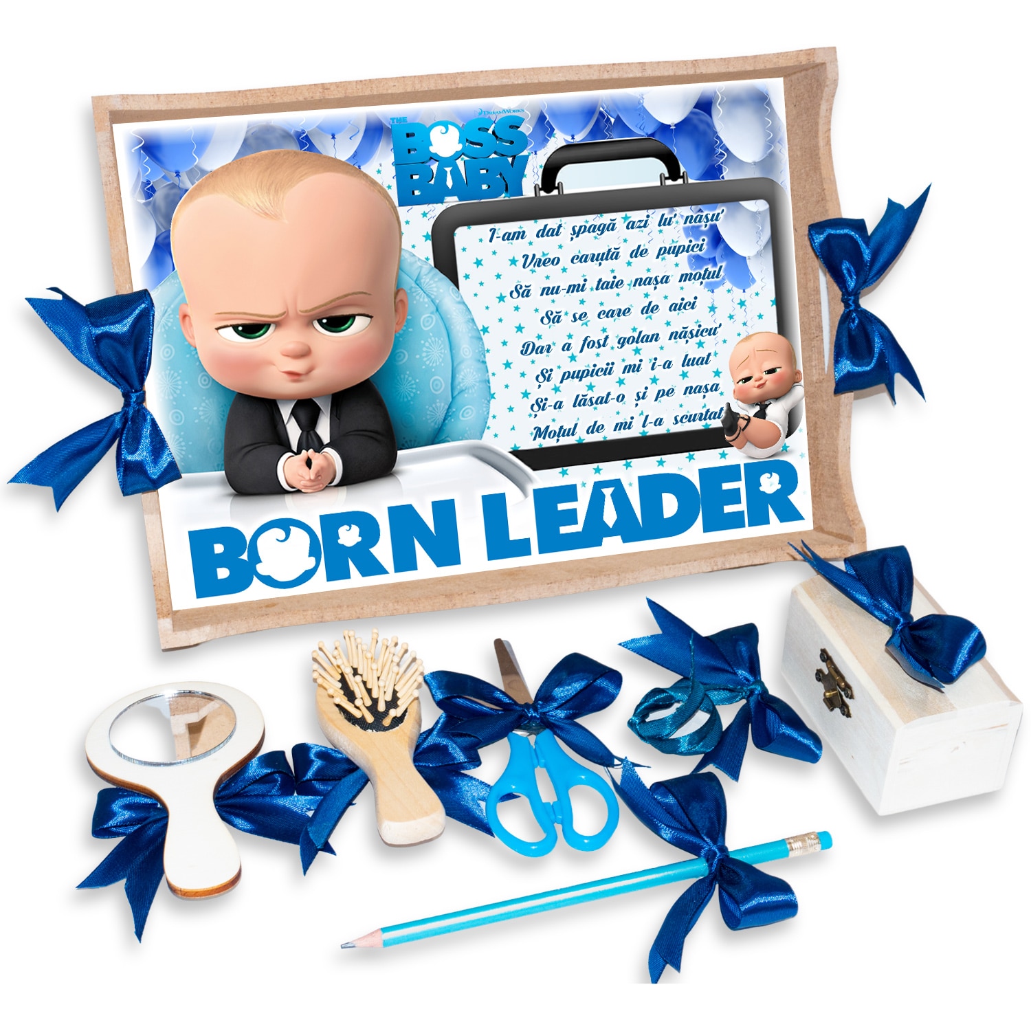 Set Tavita pentru Taiere Mot/Turta pentru baieti, Model Baby Boss, Bebe ...