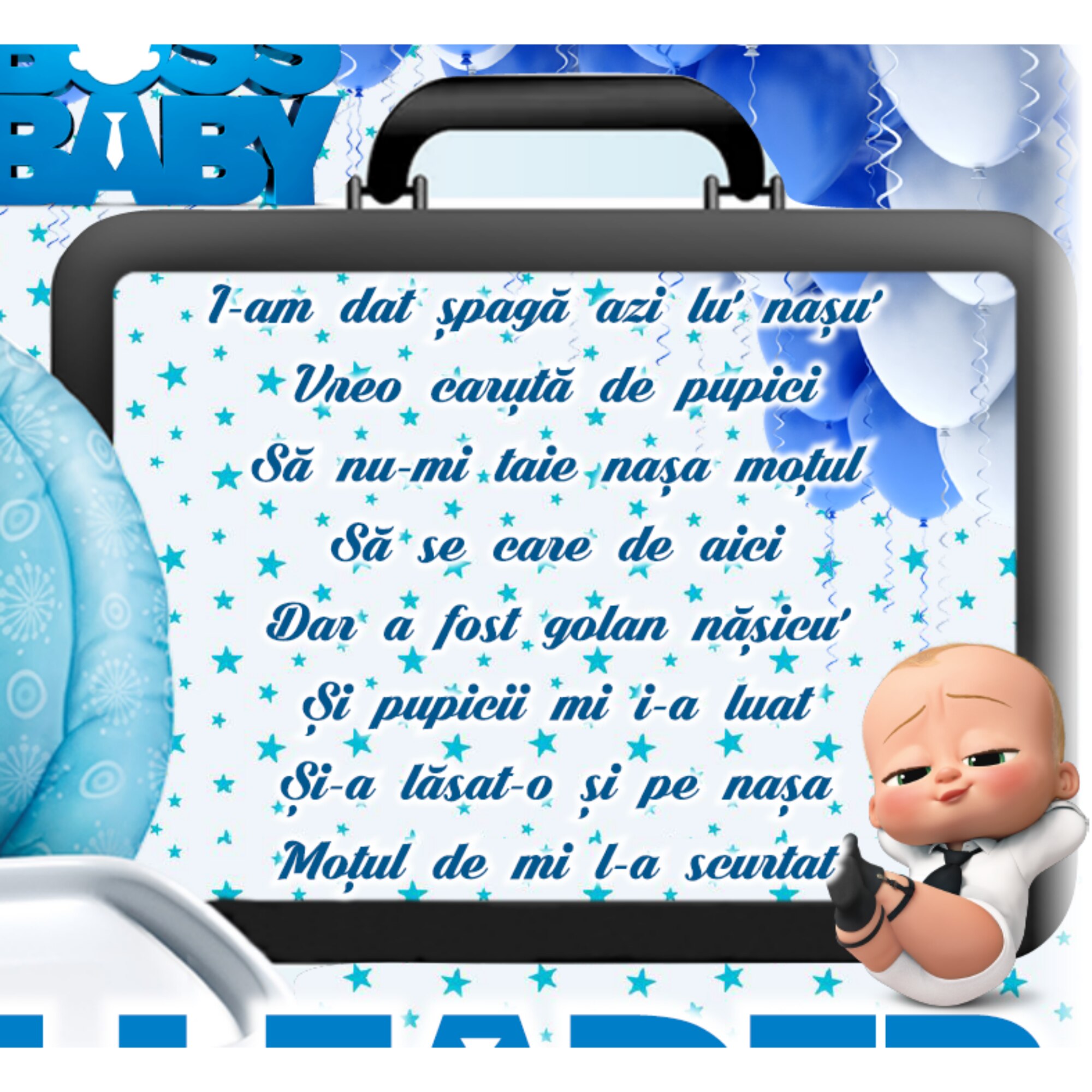 Set Tavita pentru Taiere Mot/Turta pentru baieti, Model Baby Boss, Bebe ...