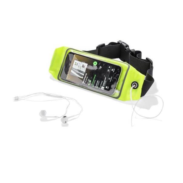 Borseta sport cu acces la telefon, 10x24 cm, verde fosforescent - eMAG.ro