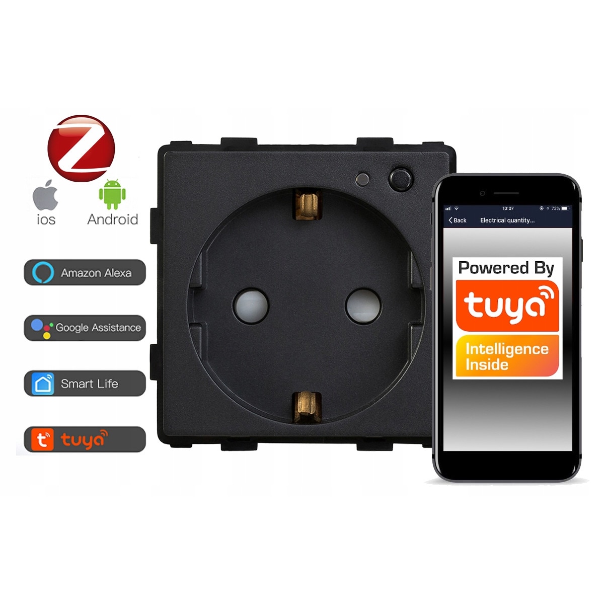 Priza inteligenta, RTX, ZigBee, 3680W, 230V, 5x5x3 cm - eMAG.ro