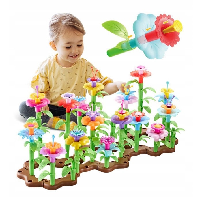 Jucarie de construit gradina, Plastic, 3+, Multicolor - eMAG.ro