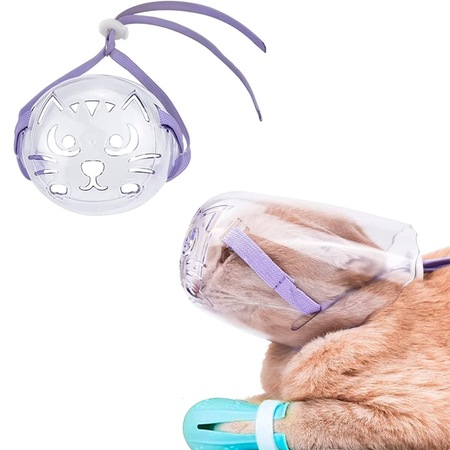 Botnita pentru pisica, Transparent\Mov - eMAG.ro