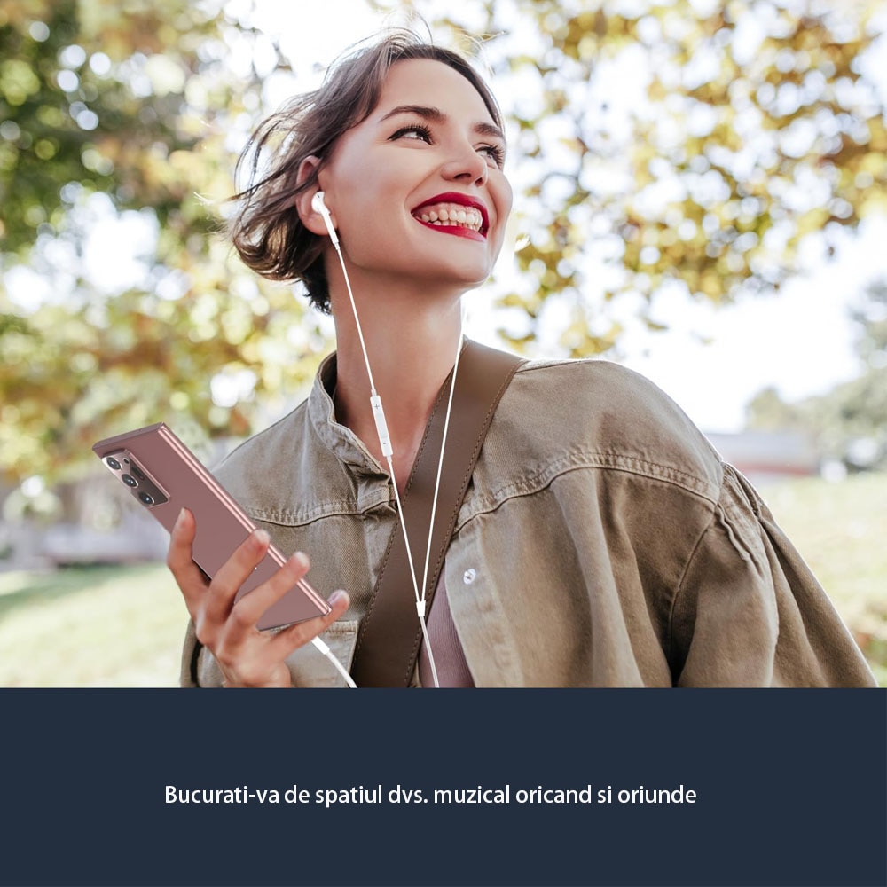 Casti telefon, USB-C, Pentru Samsung/Huawei/Xiaomi/iPad, Microfon ...