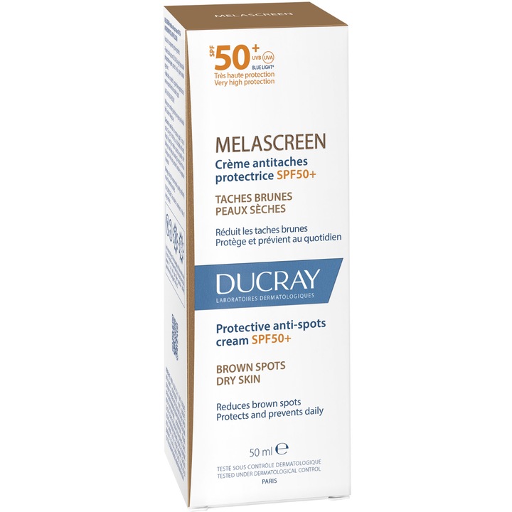 Crema protectoare anti-pete, SPF 50+, Ducray Melascreen, 50 ml - eMAG.ro