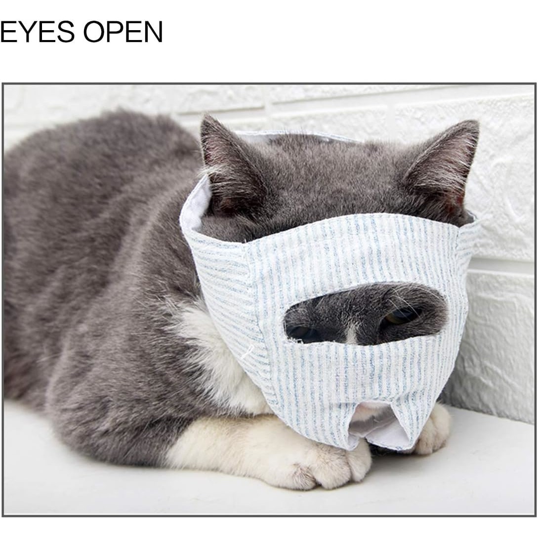 Botnita pentru pisici, Sunmostar, Bumbac, Alb/Albastru - eMAG.ro