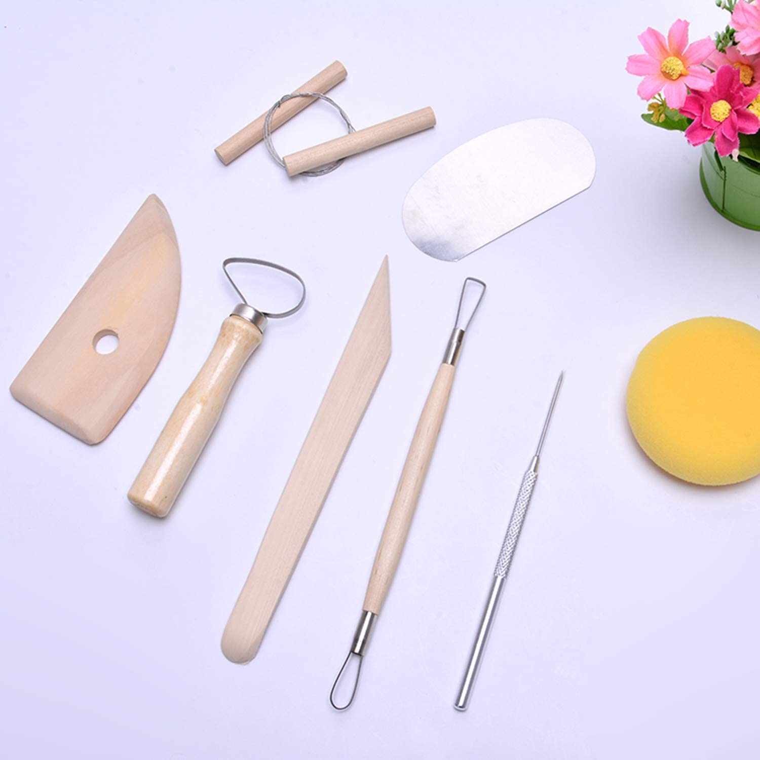 Set 8 instrumente modelare, Artmaker, Lemn, Multicolor - eMAG.ro