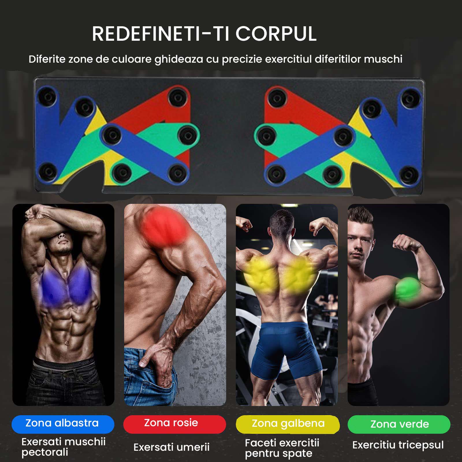 Set portabil pentru flotari, sundiguer, 4 zone de lucru nivel incepator ...