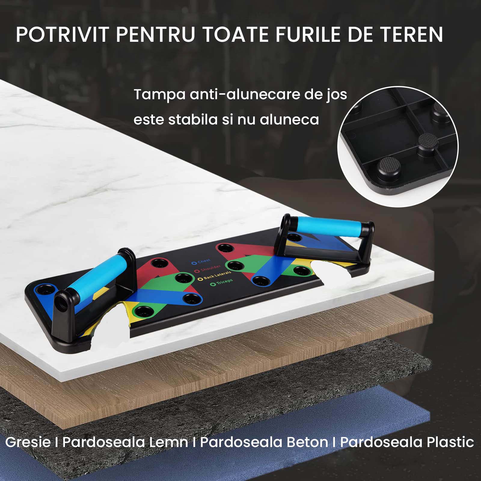 Set portabil pentru flotari, sundiguer, 4 zone de lucru nivel incepator ...