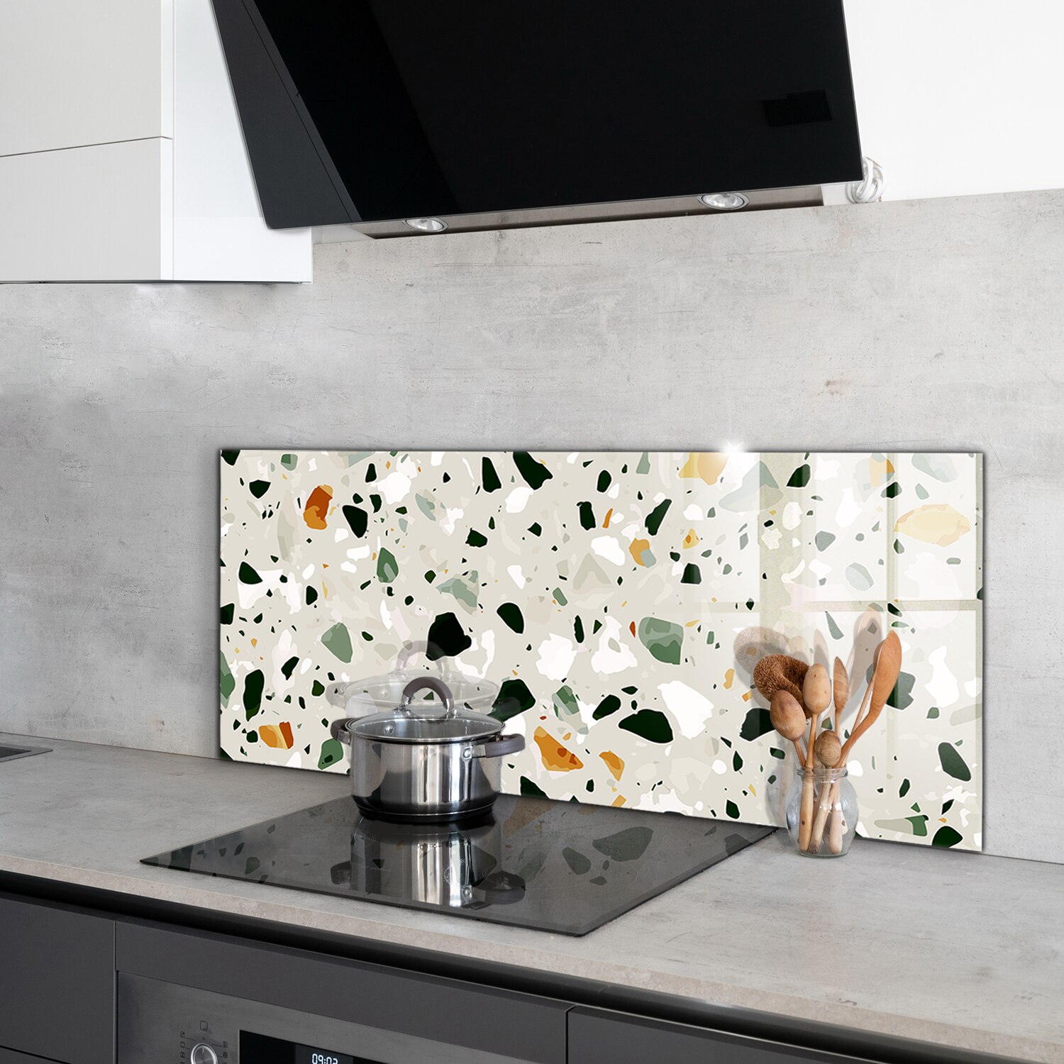 Panou decorativ, Wallfluent, Sticla, Piatra Naturala Terrazzo ...
