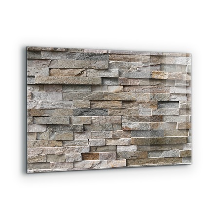 Panou decorativ, Wallfluent, Sticla, Caramida Din Piatra Naturala ...